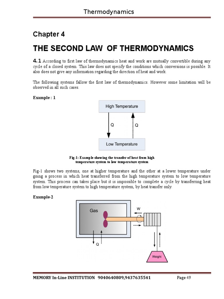 Chapter 4 - Second Law | PDF | Heat | Second Law Of Thermodynamics