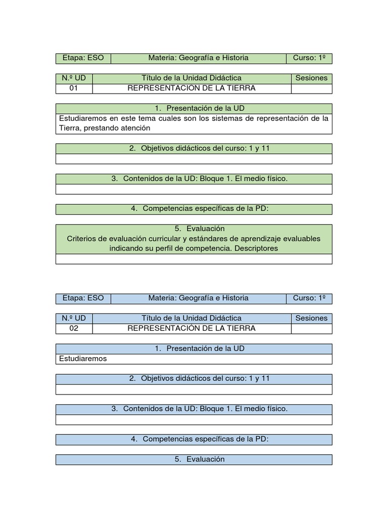 Posible Ficha de UUDD | PDF | Evaluación | Aprendizaje