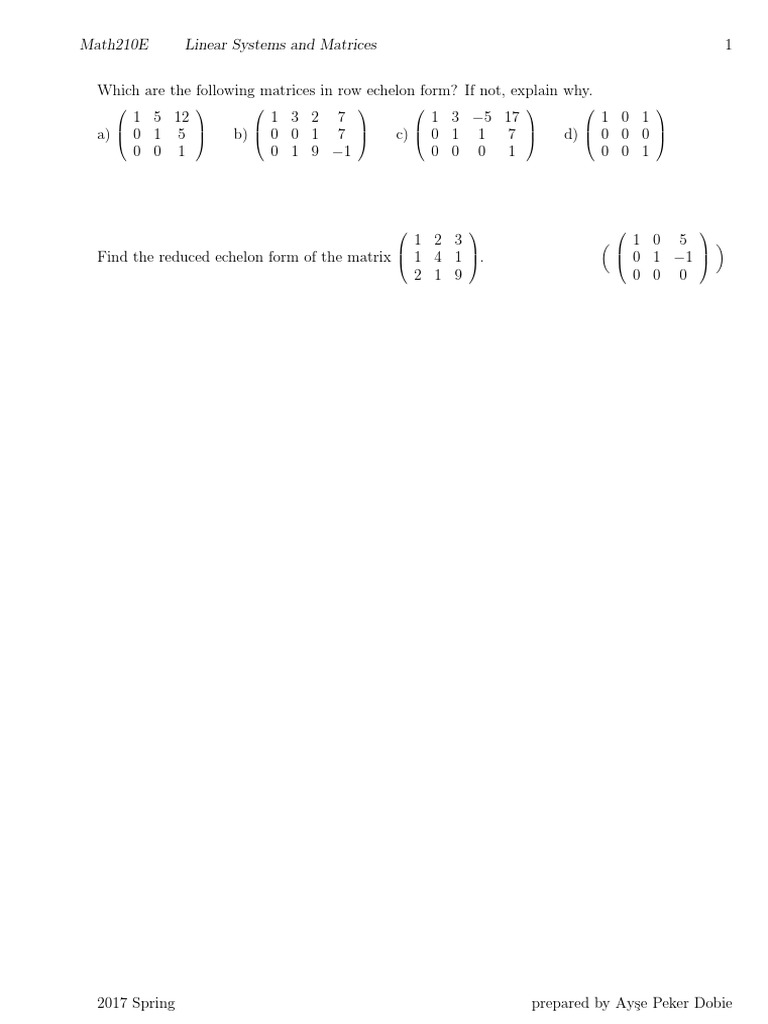 Linear Systems and Matrices | PDF | System Of Linear Equations | Matrix (Mathematics)