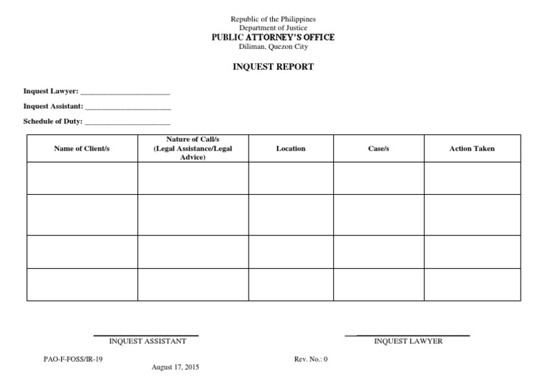 Inquest Report Sample Template | PDF | Law