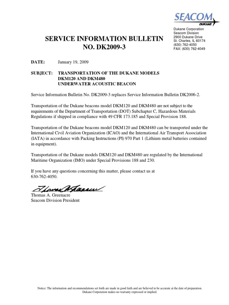 Service Information Bulletin NO. DK2009-3 | PDF