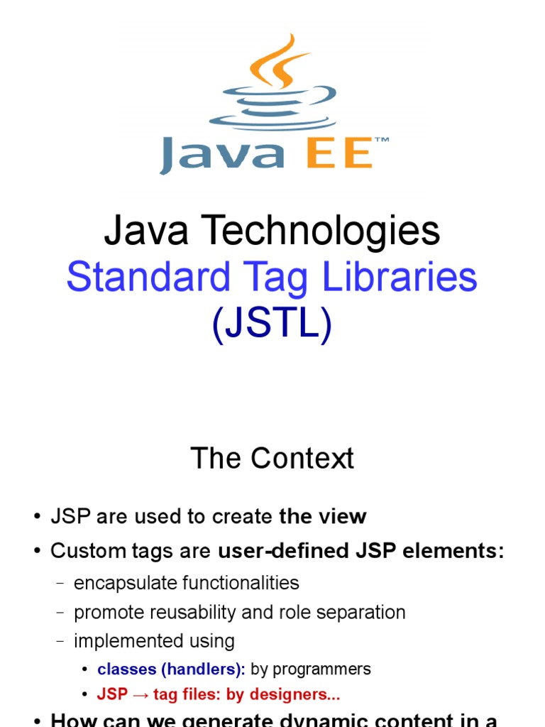 JSTL Slide en | PDF | Java Server Pages | C (Programming Language)