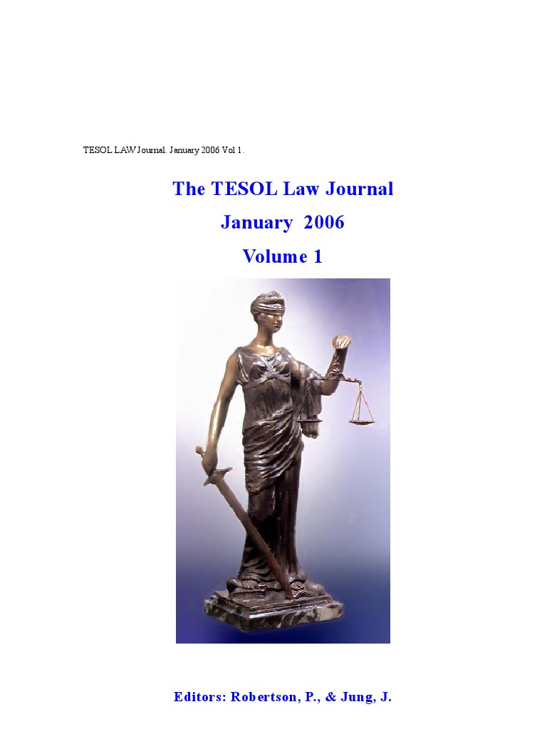 The TESOL Law Journal Vol1 | PDF | English As A Second Or Foreign ...