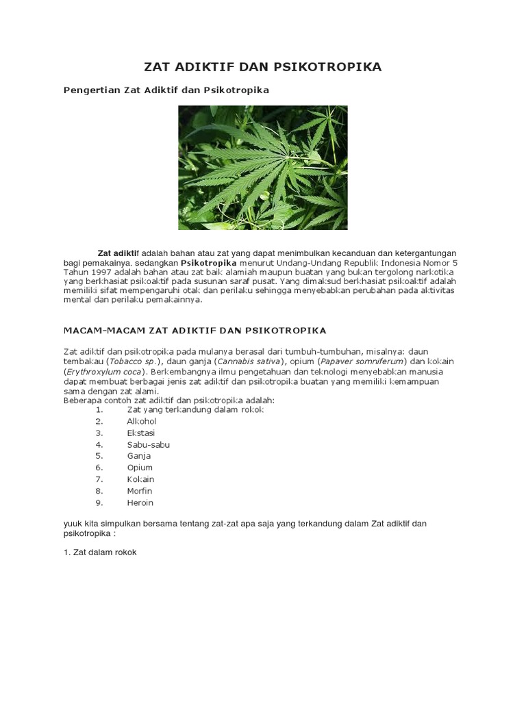 Zat Adiktif Dan Psikotropika | PDF