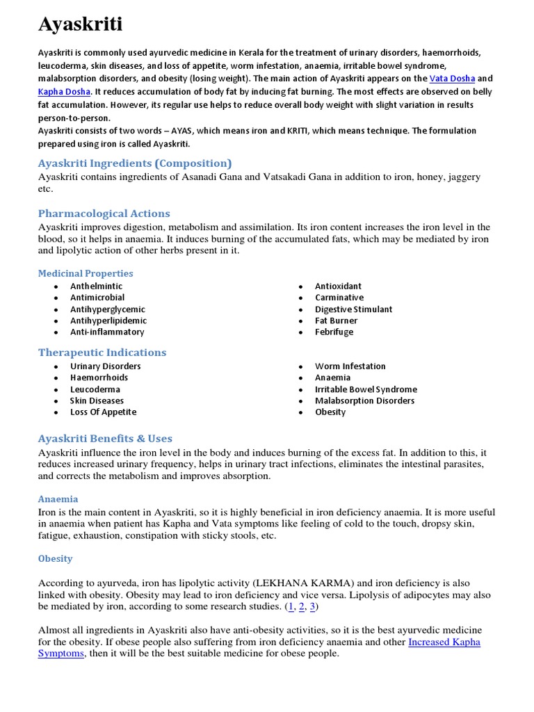 Ayaskriti | Download Free PDF | Ayurveda | Dose (Biochemistry)