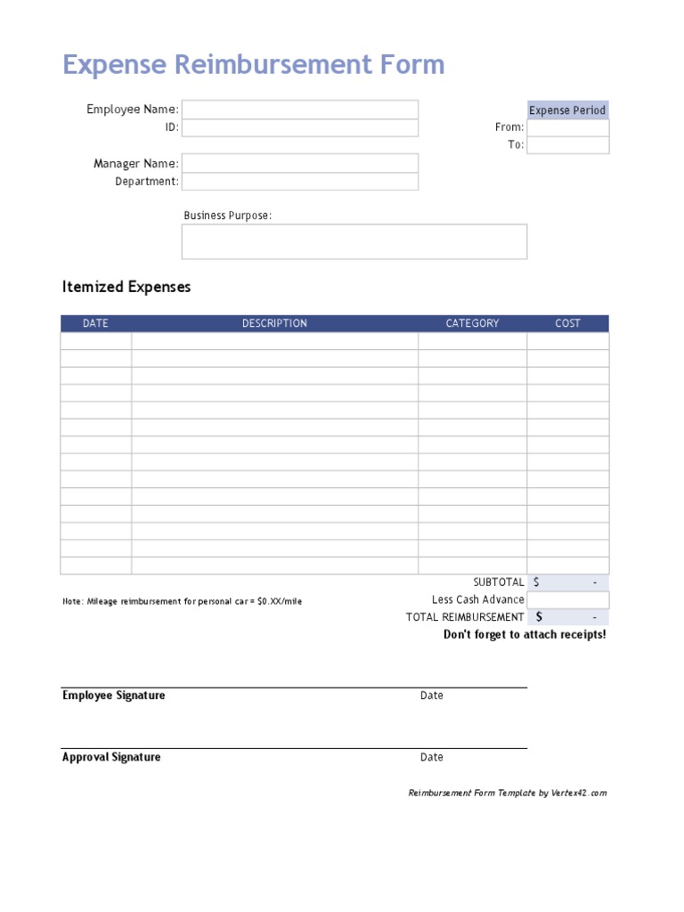 Expense Reimbursement Form | PDF | Proprietary Software | Copyright