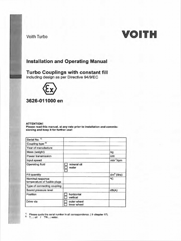 Manual Voith | PDF | Switch | Turbocharger