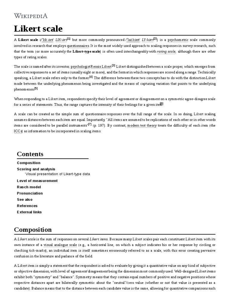 Likert Scale | PDF | Likert Scale | Research Methods