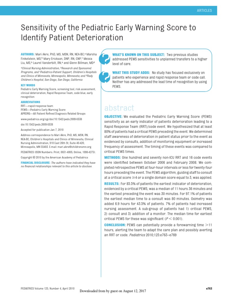 Pews | PDF | Intensive Care Unit | Nursing