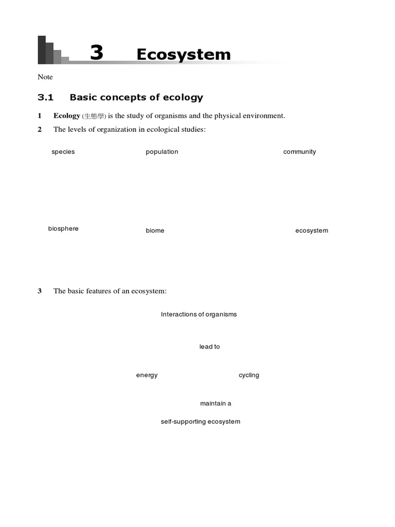 Ecosystem: 3.1 Basic Concepts of Ecology | PDF