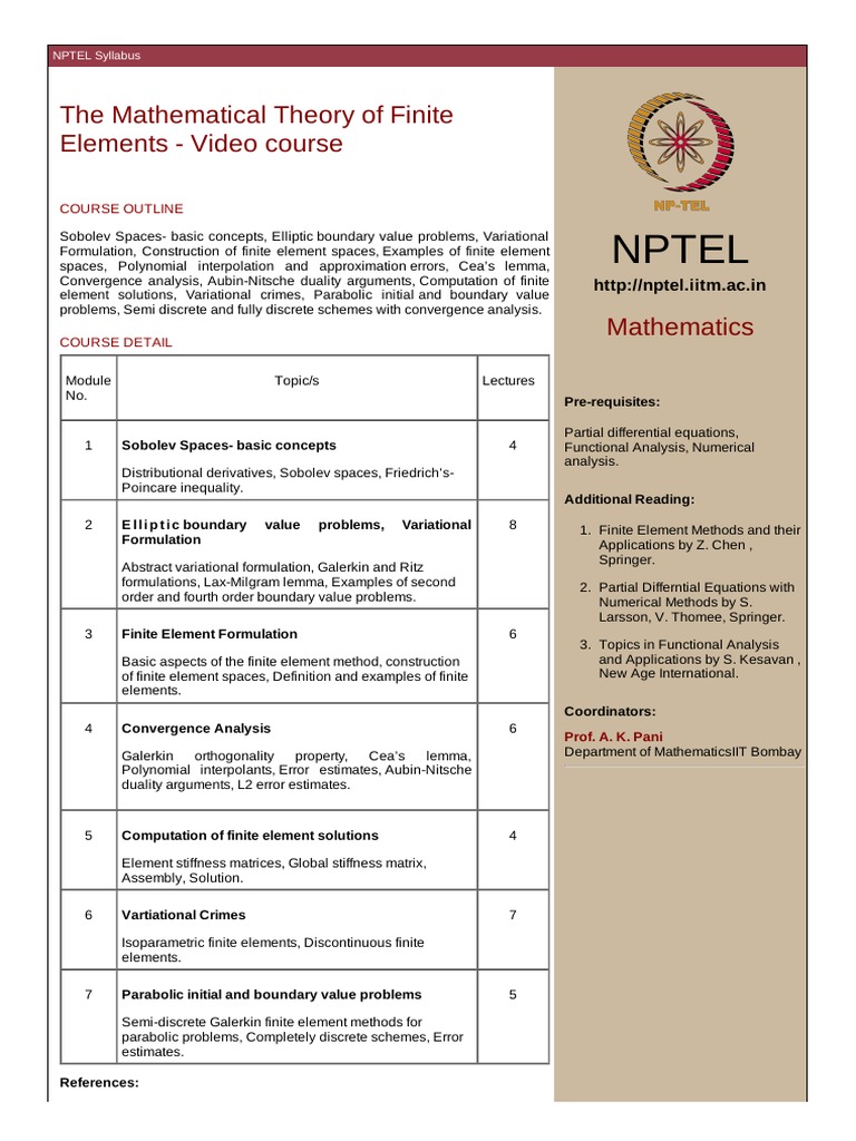 111101007 Pdf Finite Element Method Numerical Analysis