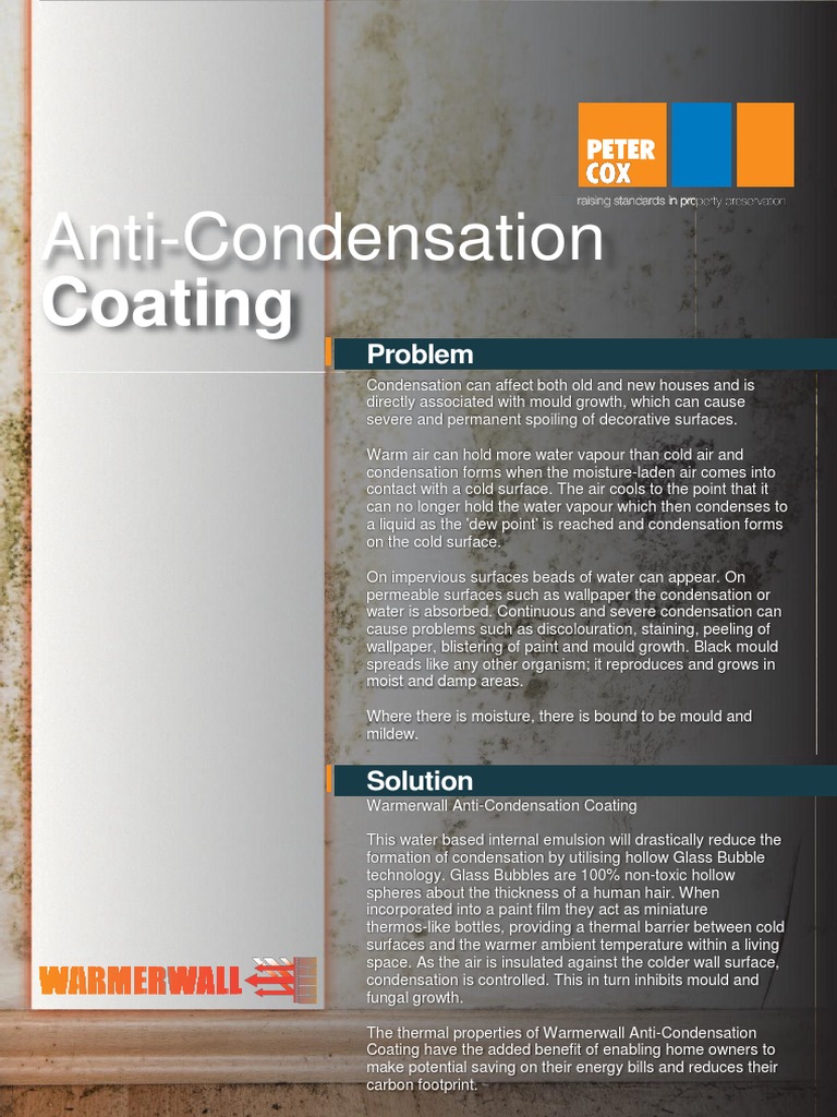 Anti-Condensation Paint Leaflet PDF | Condensation | Mold