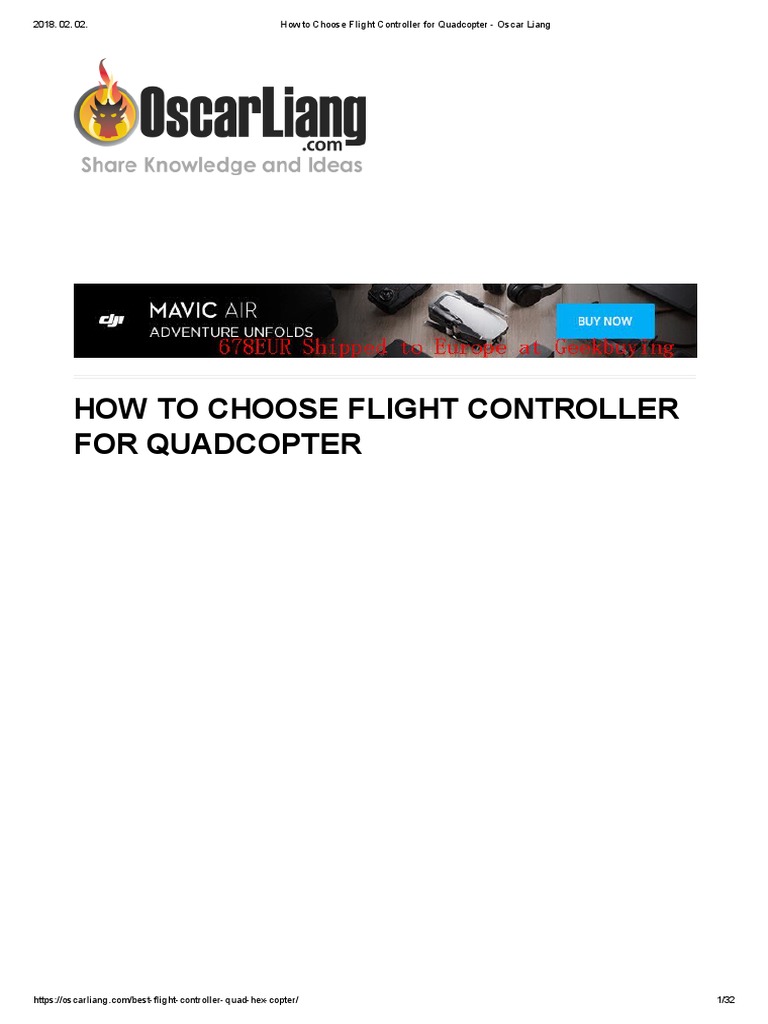 How To Choose Flight Controller For Quadcopter - Oscar Liang | PDF ...