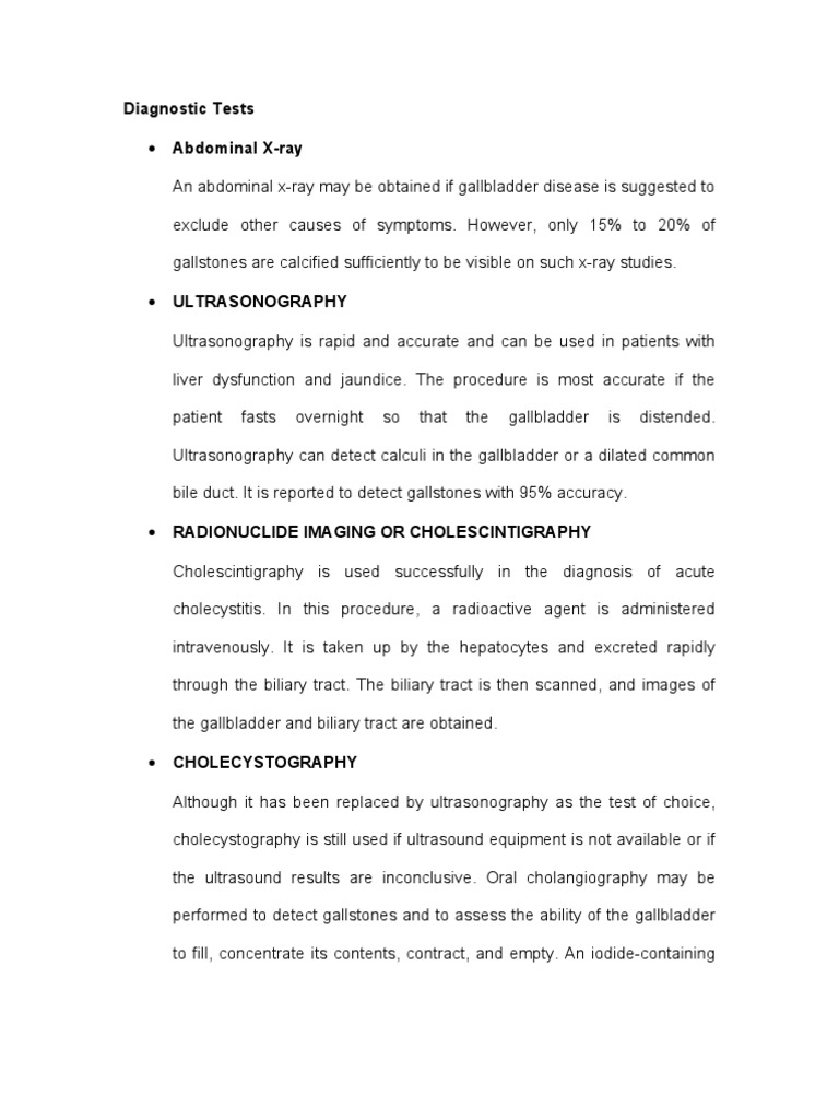 Diagnostic Tests | PDF | Gallbladder | Liver