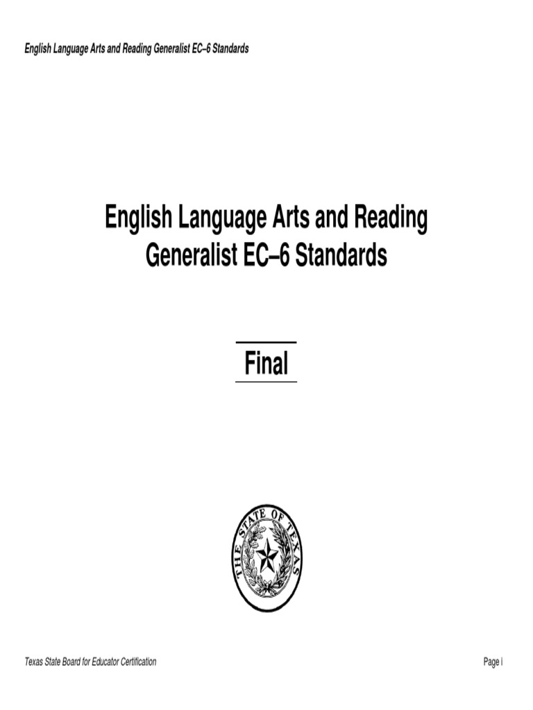 ec 6 elar standard | Reading Comprehension | Reading (Process) | Free ...