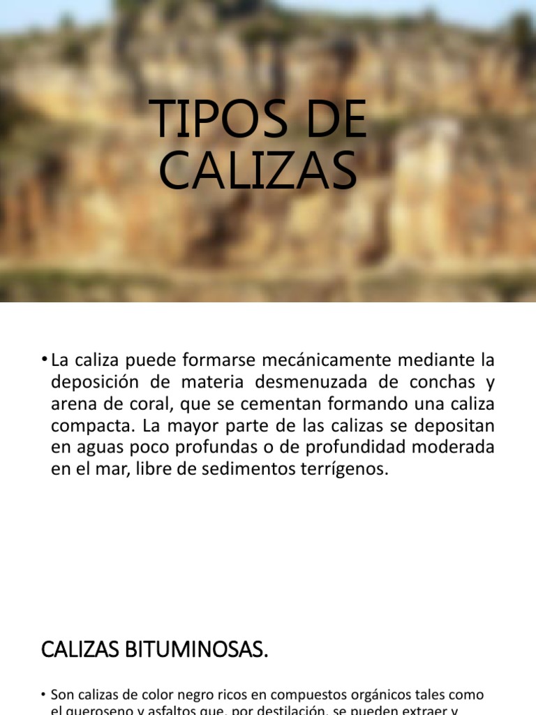 Tipos de Calizas y sus Características | PDF | Caliza | Calcita
