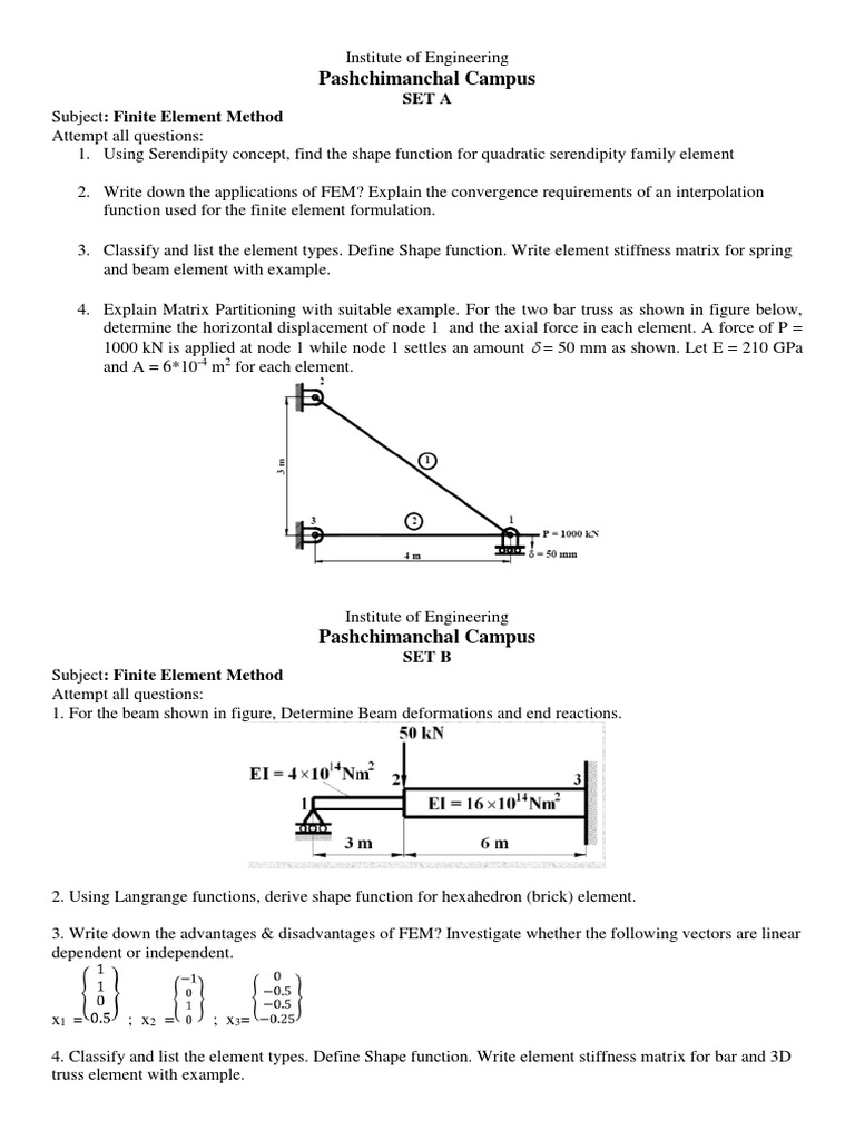 Fem Q | PDF | Finite Element Method | Matrix (Mathematics)