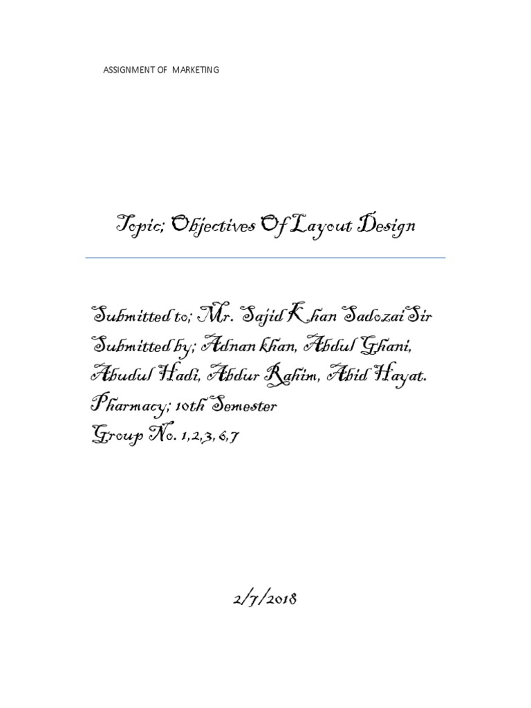 Objectives of Layout Design by Adnan Khan | PDF | Pharmacy ...