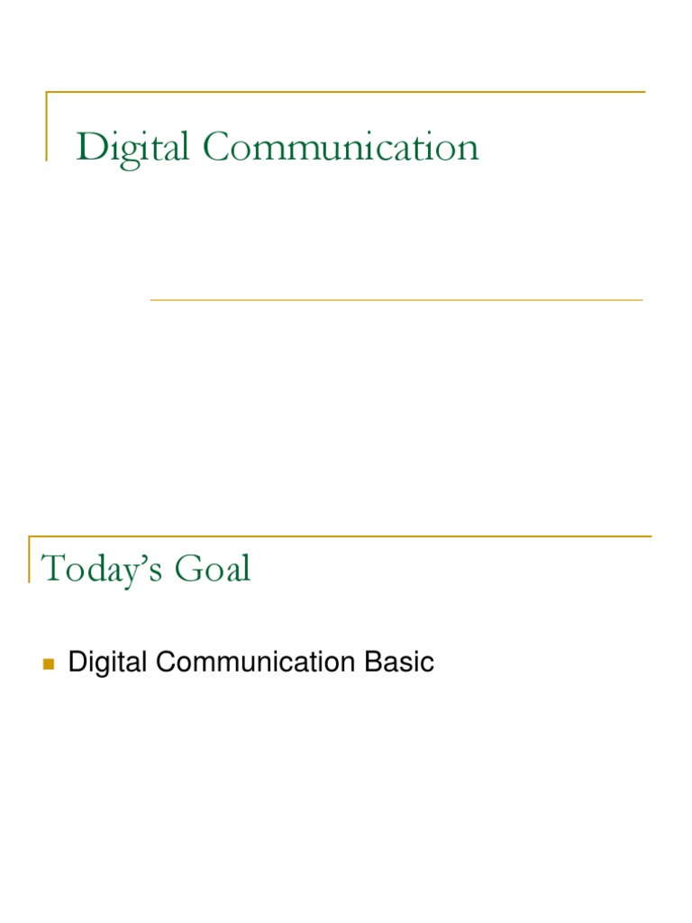 Notes Digital Communication Lecture 1 Pdf Data Transmission Telecommunication