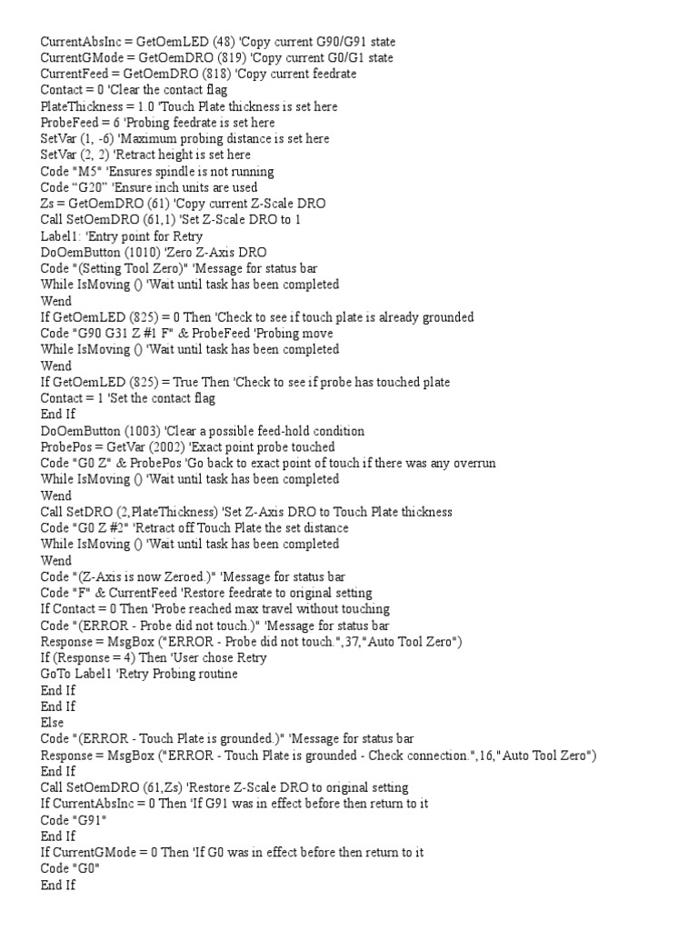 Auto Tool Zero Script | PDF