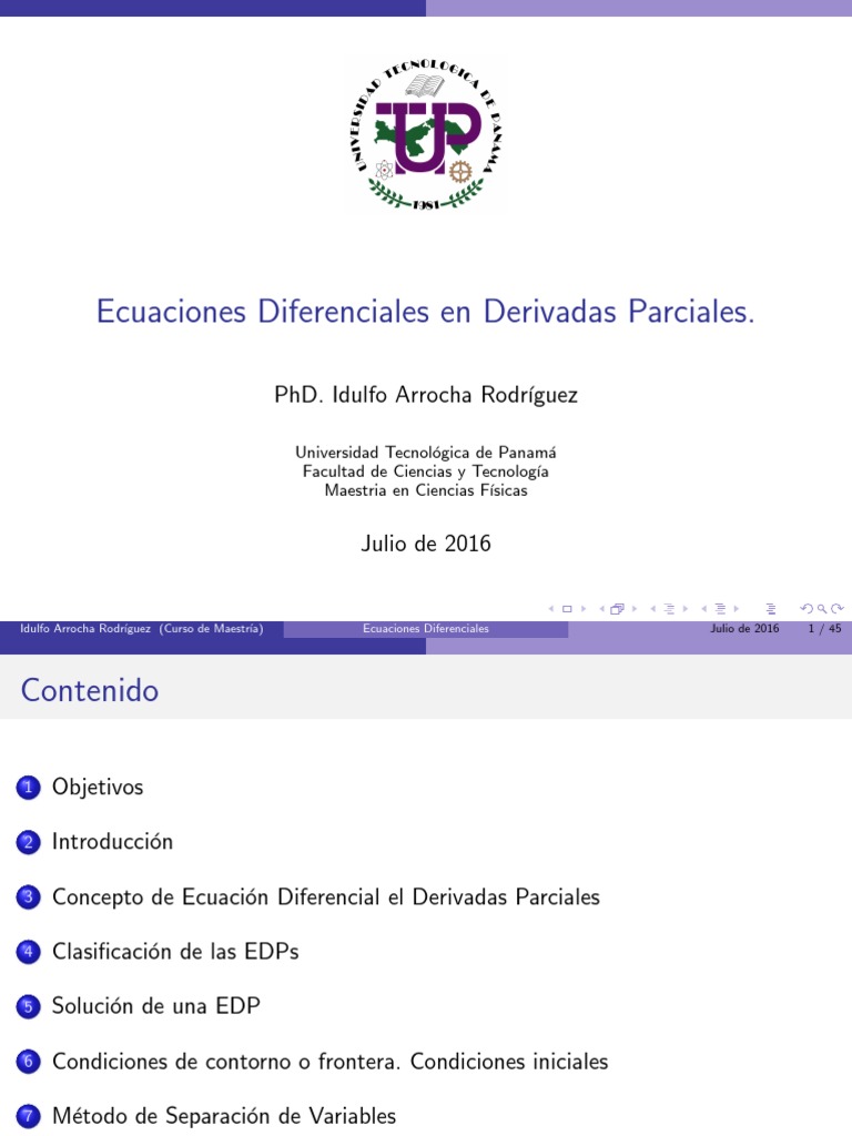 Clase Edps Fisica | PDF | Ecuación diferencial parcial | Ecuaciones ...