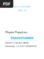 Project On Transformers Class XII | PDF | Transformer | Electromagnetic ...