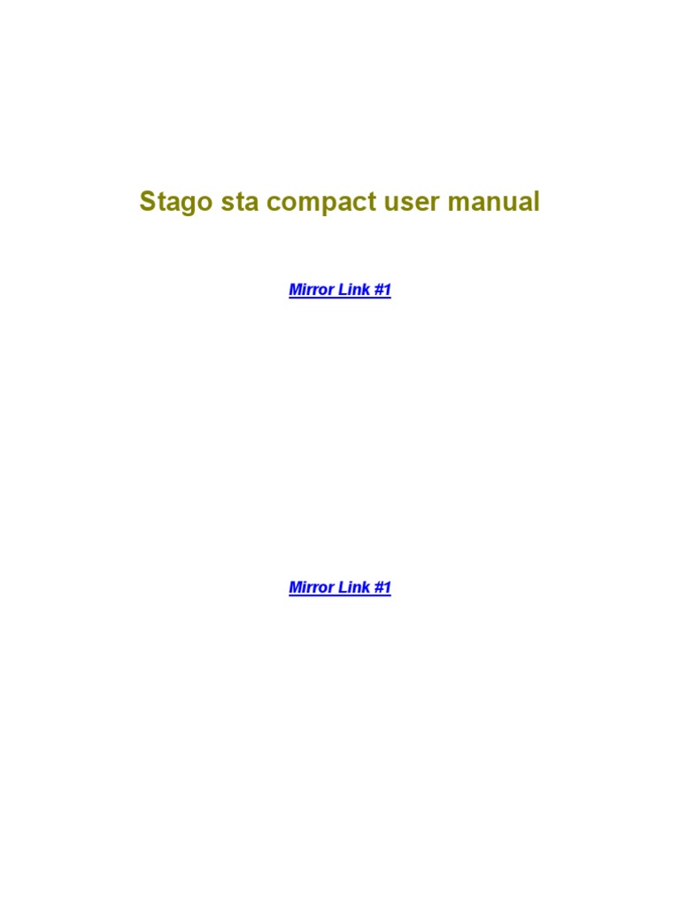 Stago Sta Compact User Manual | PDF | Computer File | Ibm Pc Compatibles