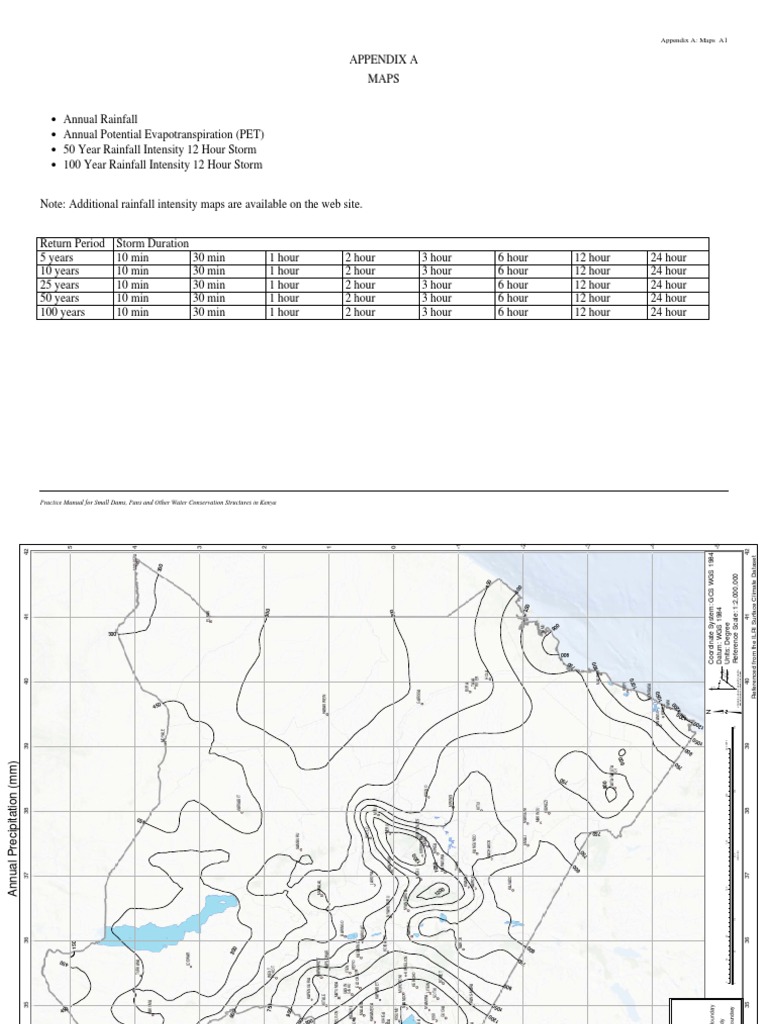 Appendix A: Maps A1: Practice Manual For Small Dams, Pans and Other ...