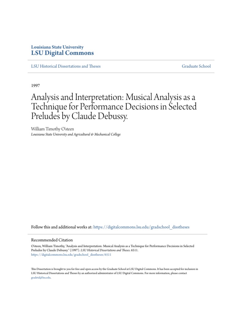 Analysis and Interpretation - Musical Analysis As A Technique For | PDF ...