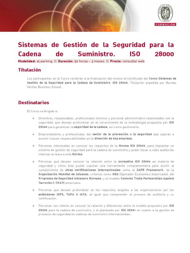 Sistemas de Gestion de La Seguridad para La Cadena de Suministro ISO ...