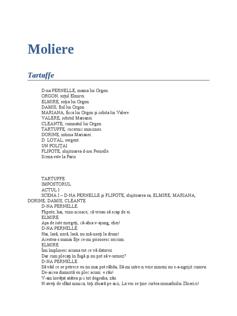 Moliere Tartuffe PDF | PDF