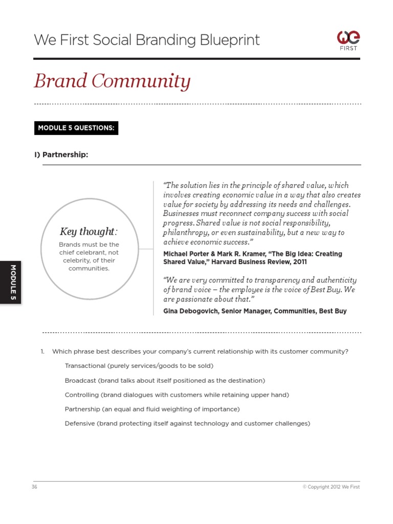 Brand Community: We First Social Branding Blueprint | PDF | Brand ...