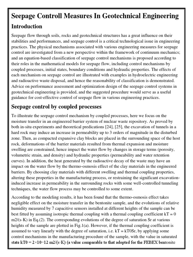Seepage Control in Geotechnical Engineering | PDF | Soil Mechanics ...