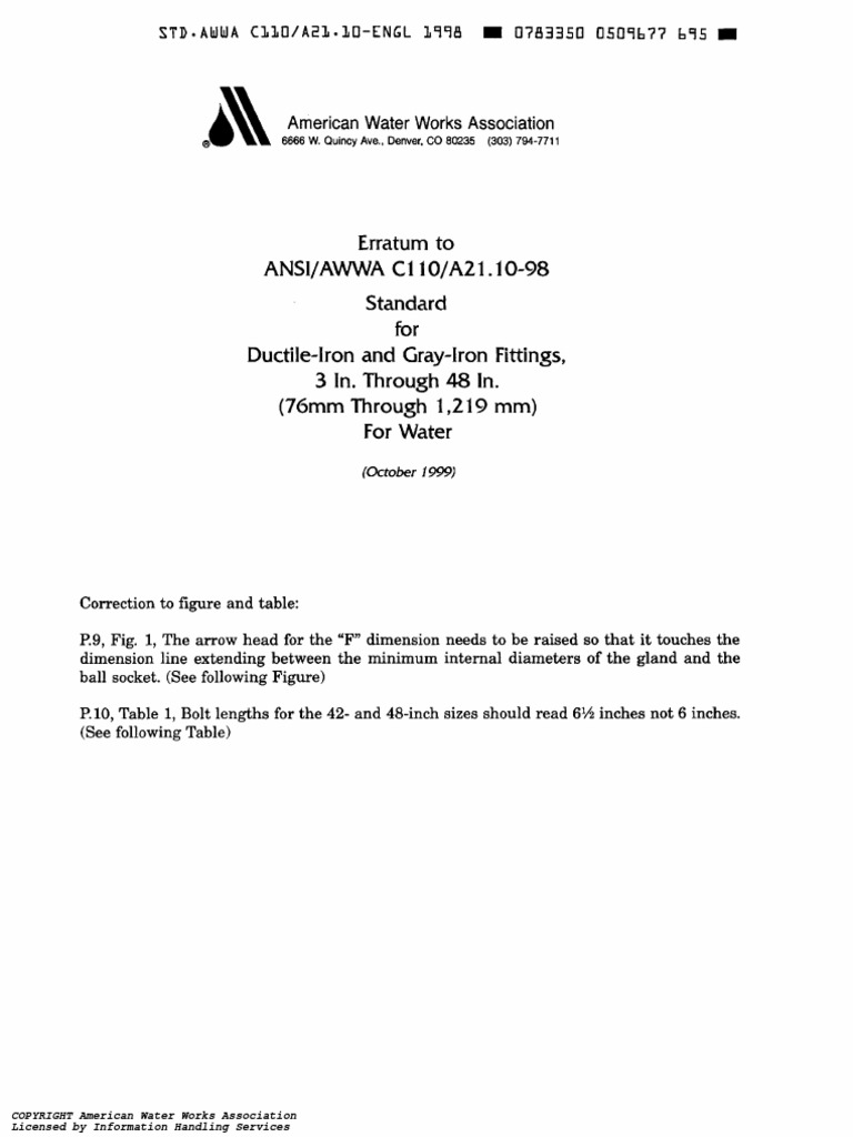 Awwa C110 PDF | PDF