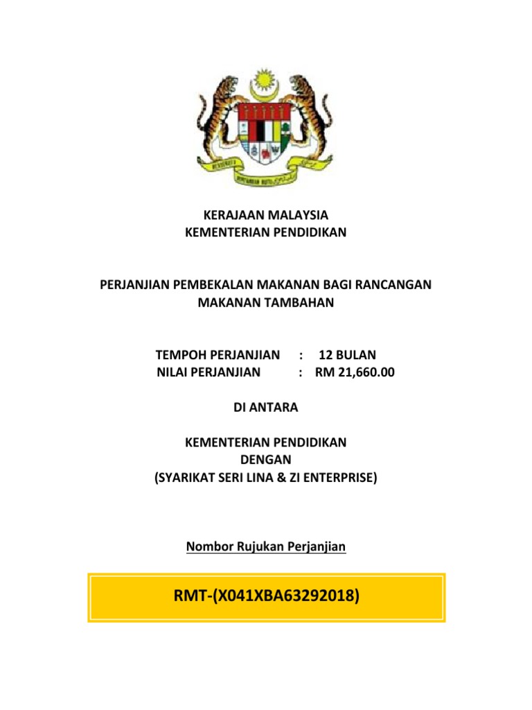 Perjanjian RMT Kantin | PDF