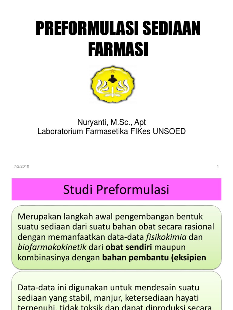 Preformulasi Sediaan Farmasi | PDF