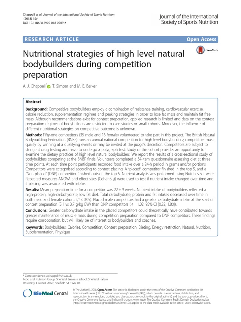 Nutritional Strategies of High Level Natural Bodybuilders During ...