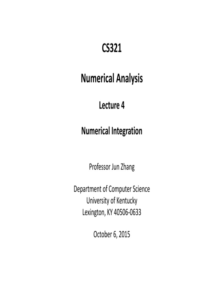 CS321 Numerical Analysis | PDF | Integral | Applied Mathematics
