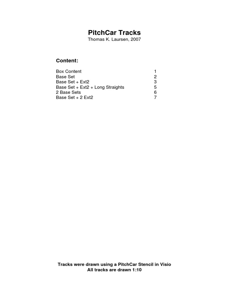 PitchCar Tracks Overview and Extensions | PDF