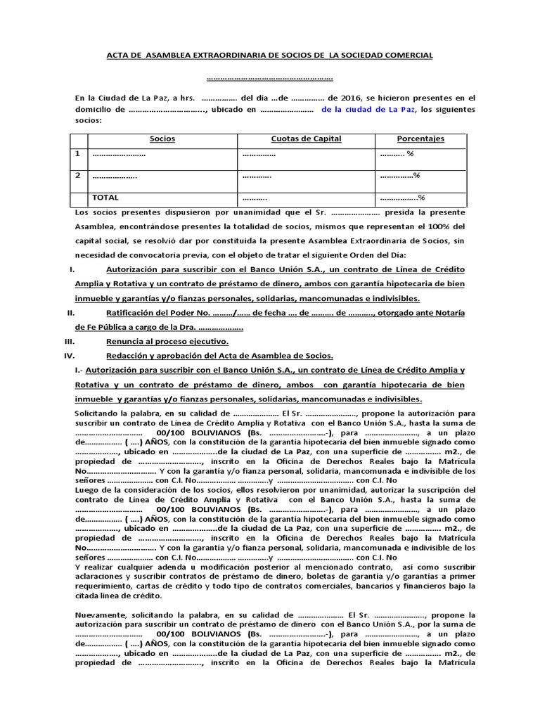 Modelo de Acta | PDF | Bancos | Gobierno
