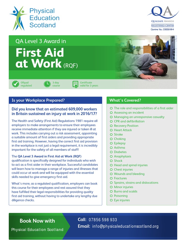 QA Centre Marketing - First Aid at Work Flyer | PDF | First Aid ...