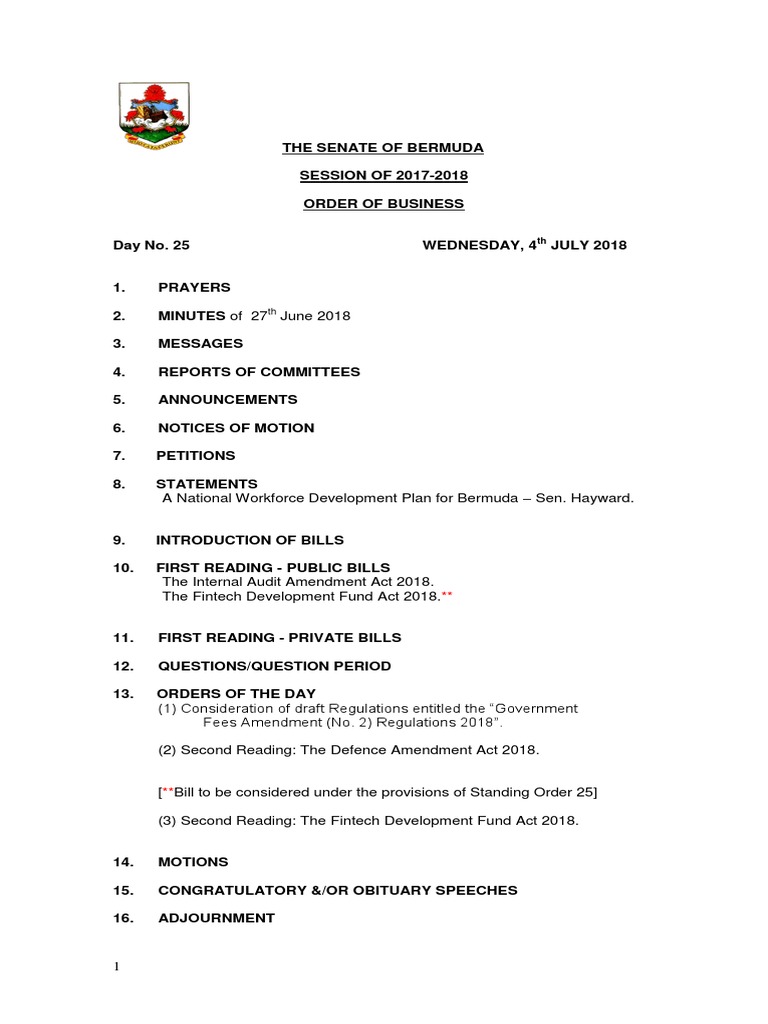 The Senate of Bermuda | PDF