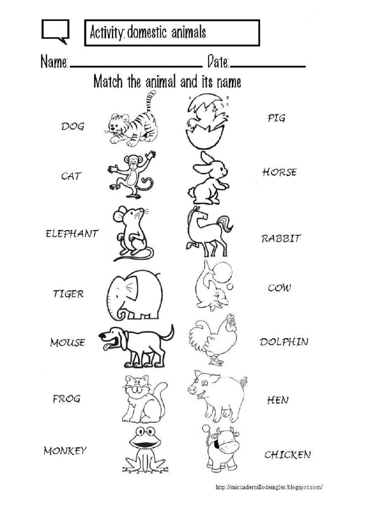 Animales en Ingles | PDF