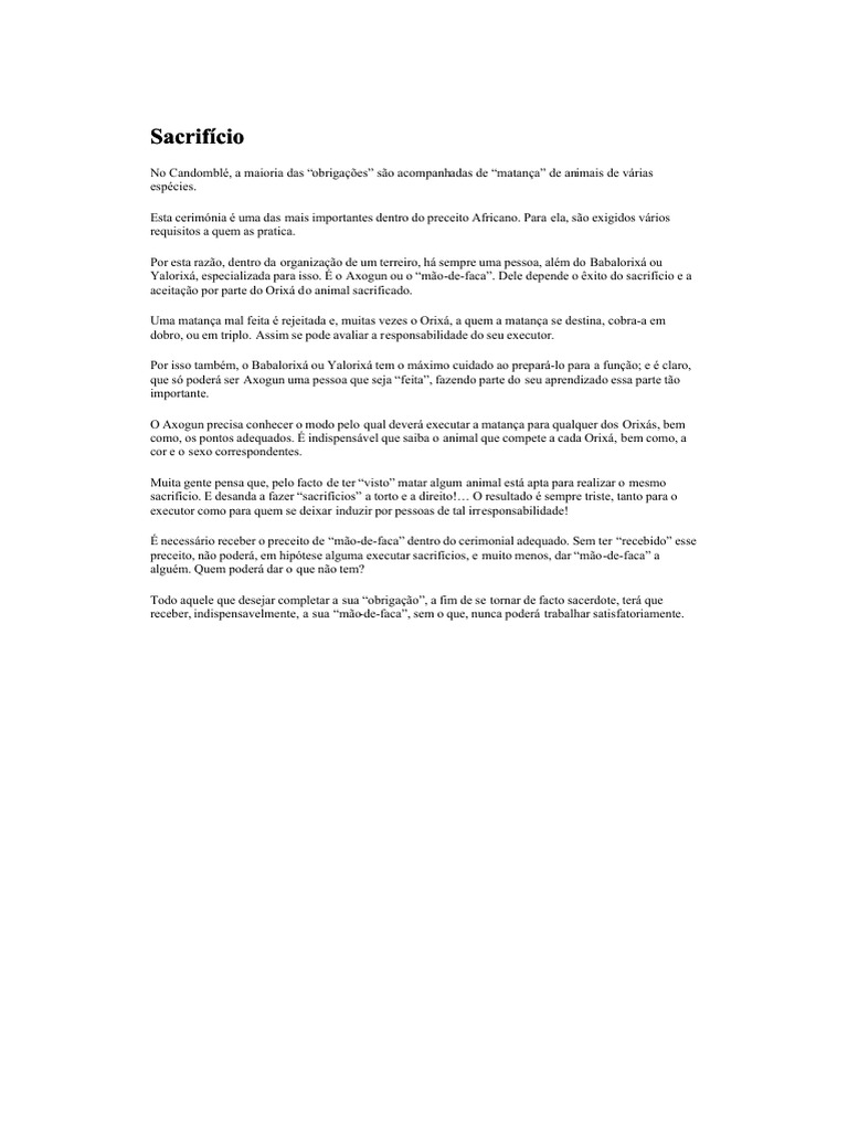 Axogun | PDF | Sacrifício | Religião étnica
