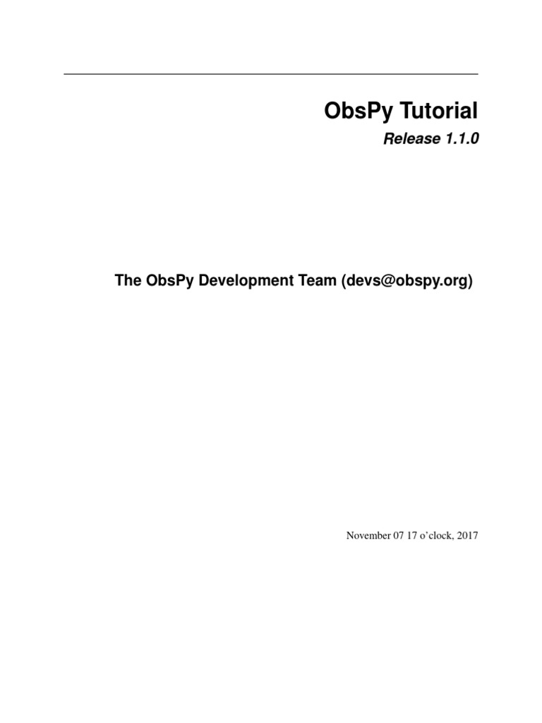 Ob Spy Tutorial | PDF | File Format | Python (Programming Language)
