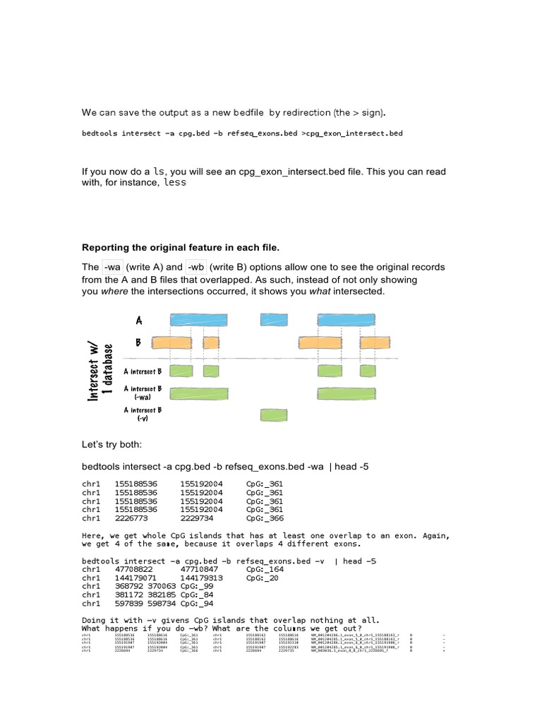 Reporting The Original Feature in Each File.: Bedtools Intersect - A ...