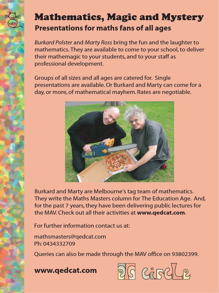 Presentations For Maths Fans of All Ages: Burkard Polster and Marty ...