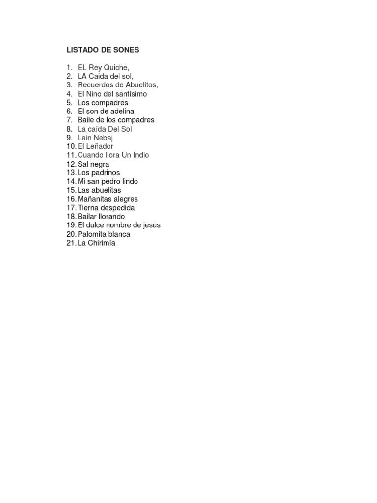 Listado de Sones | PDF