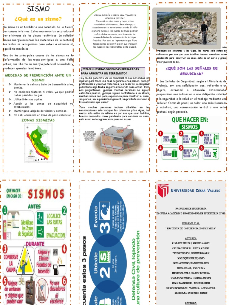 Triptico Sismo | PDF | Temblores | Geofísica