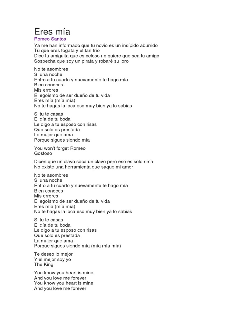 Eres Mia Romeo Santos | PDF